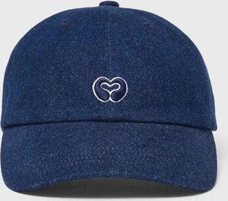 Maje Casquette &Agrave; Logo En Denim Brut - Bleu Marine - Maje