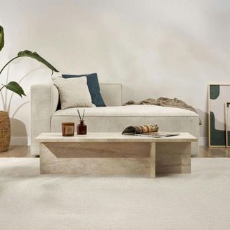 Pier Import Pier Import - Table basse moderne minimaliste - effet travertin marfa