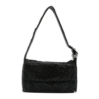 Benedetta Bruzziches Femme, Sacs, Noir, Taille: ONE Size Sac à bandoulière noir avec cristaux et doublure en soie