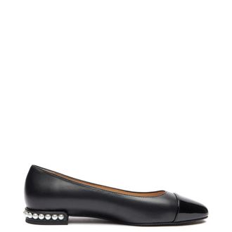 Stuart Weitzman Femme, Chaussures, Noir, Taille: 39 1/2 EU Ballerines Ornées de Perles