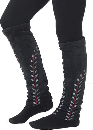 Purewonder Damen Stulpen Beinstulpen Samt Beinw&auml;rmer lw14 Schwarz