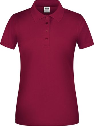James & Nicholson Damen BIO Workwear Polo - Leicht tailliertes Poloshirt f&uuml;r Beruf & Freizeit | Farbe: wine | Gr&ouml;sse: 3XL
