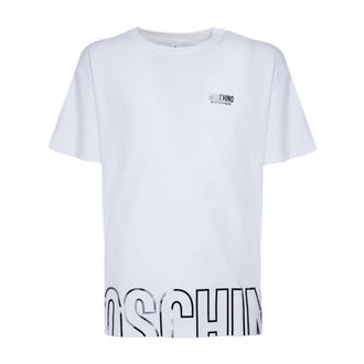 Moschino Homme, Tops, Blanc, Taille: XL Logo Jersey T-Shirt
