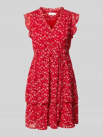 Apricot Minikleid mit floralem Allover-Print