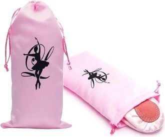 Generic Danlai 2pcs Tanzschuhtasche Tragbare Ballettschuhe Aufbewahrungstasche Doppelzieherschuhe Aufbewahrung Beutel Ballett Duffle Bag Tanzzubeh&ouml;r