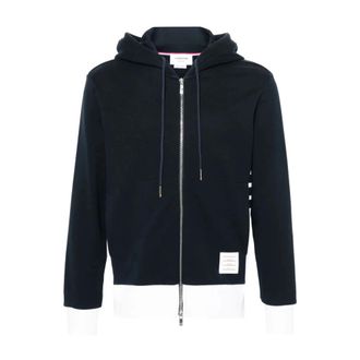 Thom Browne Farbblock Hoodie mit 4 Bar - - Sweatshirts & Hoodies - Herren - Blau - S