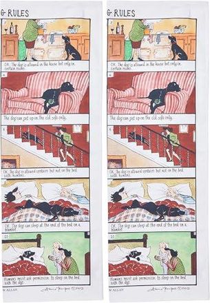 Samuel Lamont & Sons The Dog Rules Geschirrtuch, Baumwolle (Packung mit 2)