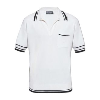 Dolce & Gabbana Polo mit Tasche - - Tops - Herren - Wei&szlig; - S