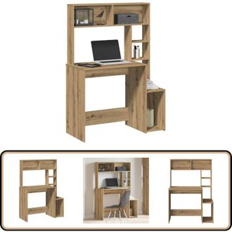 vidaXL Vidaxl - Bureau avec étagères chêne artisanal Bois dingénierie