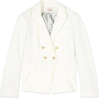 Oltre Zweireihiger Blazer aus Baumwollmischung - - Jackets - Damen - Wei&szlig; - 4XL