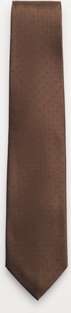Bigi Cravatte Milano Herren - Seidenkrawatte Rio dunkelbraun/dunkelgrün gepunktet
