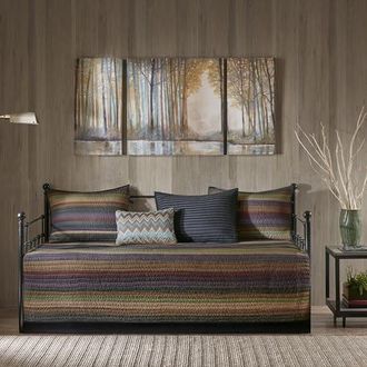 Madison Park Ganzjahres-Bettwäsche-Set mit Bettrock, passenden Kissenbezügen, dekoratives Kissen, Baumwolle, Mehrfarbig, 190,5 x 99,1 cm