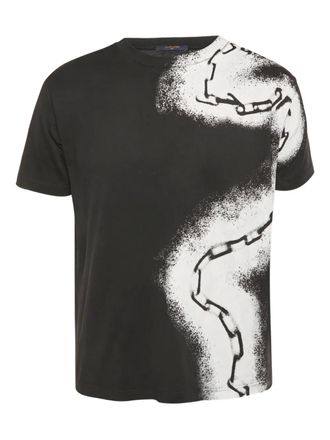 Louis Vuitton t-shirt en jersey &agrave; effet taches de peinture - Noir