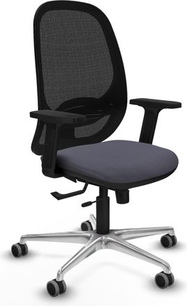 Piqueras y Crespo B&uuml;ro-B&uuml;rostuhl mit 2D-Armen, h&ouml;henverstellbare Lendenwirbelst&uuml;tze, ausgestattet mit Syncro/Translack und Schneideschaum, Schwarz/Dunkelgrau