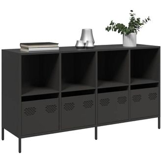 vidaXL Vidaxl - Buffet noir 135x39x73,5 cm acier lamin&eacute; &agrave; froid
