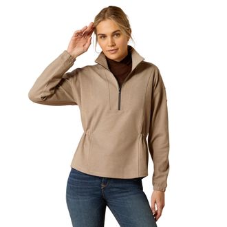 Ariat Womens Ryeland 1/2 Zip Sweatshirt Long Sleeve in Brindle, Size X-Large, by Ariat