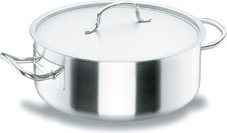 Lacor 50028 Bratentopf mit Deckel 28 cm, Silber