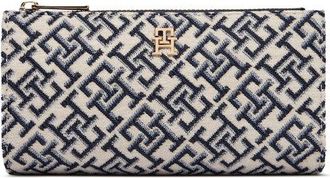 Tommy Hilfiger Geldb&ouml;rse Th Icon Long Bifold Jacquard AW0AW19003 Blau