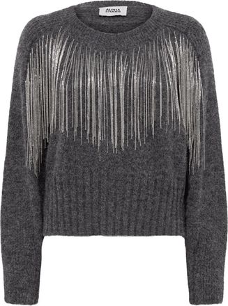 Alpha Studio cardigan à détail de chaîne - Gris