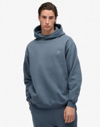 Superdry Blank - Oversize-Kapuzenpullover in Feuersteinblaugrau