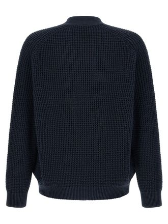 HUGO BOSS Honeycomb Cotton-Blend Cardigan - Navy