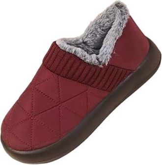 Generico Stivaletti Imperm&eacute;ables Anti-Vent pour Femme, Bottes Hiver Chaudes Noires, Bottes en Fausse Fourrure, Chaussures de Marche Lacets, Chaussures de Neige