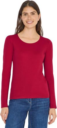 Cecil Basic Langarmshirt Beaujolais red XXL