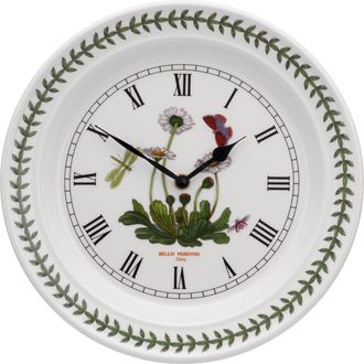 Portmeirion Botanic Garden Wanduhr, ca. 25 cm Durchmesser, Mehrfarbig, mit G&auml;nsebl&uuml;mchen