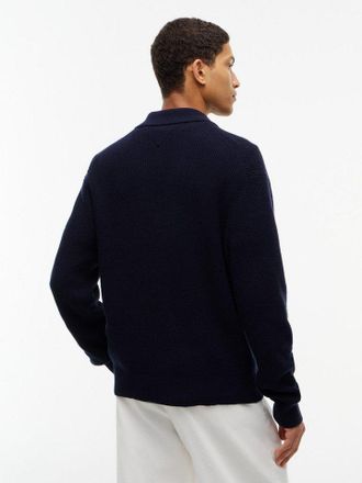 Tommy Hilfiger Rundhalspullover FISHERMAN RIB JONNY COLLAR aus Wollmix