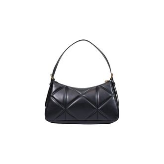 Love Moschino Quilted Geometric Polyurethane Shoulder Bag - Black
