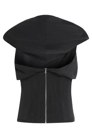 Frolov Womens Technical Fabric Top With Draped Design Black Polyamide Vests & Tank Tops