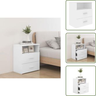 vidaXL Table de chevet Blanc 50x32x60 cm - Table De Chevet - Meuble De Chambre - Table Lat&eacute;rale - Commode - Tiroir