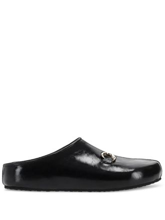 Marine Serre mules Ms en cuir - Noir