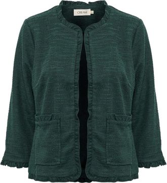 Cream Femme, Pulls, Vert, Taille: 44 FR Cardigan Vert avec Volants