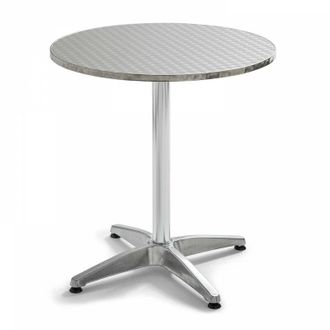 Oviala Table ronde inclinable en inox gris