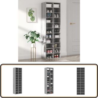 vidaXL Vidaxl - Schuhregal Grau Sonoma 54x34x183 cm Holzwerkstoff - Schuhregal - Schuhschrank - Garderobe - Aufbewahrungsraum - Eingangsbereich