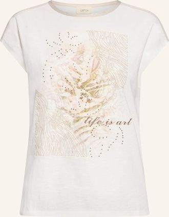 Cartoon Cartoon T-Shirt Mit Schmucksteinen Und Glitzergarn weiss