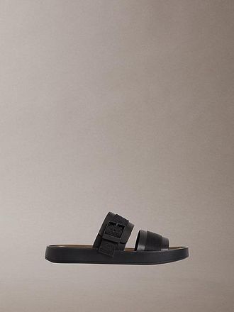 Calvin Klein CK Milo - Sandales en cuir avec logo en jacquard