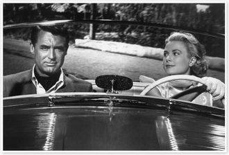 Posterlounge Cary Grant und Grace Kelly, 1955 Poster 60 x 40 cm Schwarz-Weiß Wandbilder Wanddeko