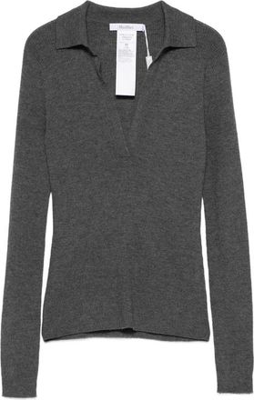 Max Mara Angel Ribbed-knit V-neck Sweater