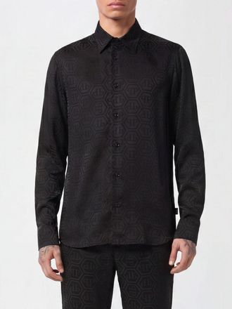 Philipp Plein Chemise Sugar Daddy slim fit en soie avec monogramme Hexagon