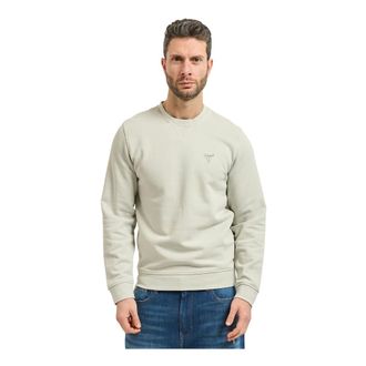 Guess Homme, Sweatshirts et sweats &agrave; capuche, Gris, Taille: 2XL Crew Neck SweaT-shirt with Logo Patch