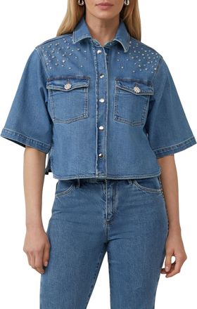 s.Oliver Jeansjacke mit kurzen &Auml;rmeln und Nieten-Details