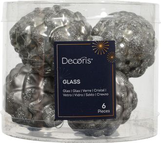 Kaemingk Christbaumschmuck Zapfen 7cm Glas 6 St&uuml;ck - matt & gl&auml;nzend - Glaszapfen Christbaumkugeln Weihnachtsbaumkugeln Weihnachten - Weihnachtsbaumschmuck - Z