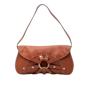 Celine Pre-owned Sac bandouli&egrave;re clout&eacute; en cuir - Femme - Pre-owned - Brun - Taille: ONE Size