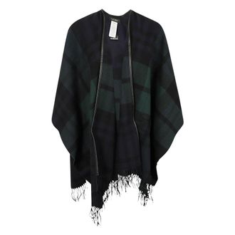 Ralph Lauren Poncho Ruana &agrave; franges - Femme - Accessoires - Vert - Taille: ONE Size