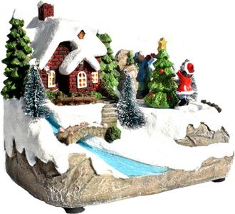 Hemobllo Luminous Resin Musik Haus Ornament Weihnachtsdekoration für Innen Büro Tischdeko Vielseitig Farbenfroh Kleine Weihnachtsdeko