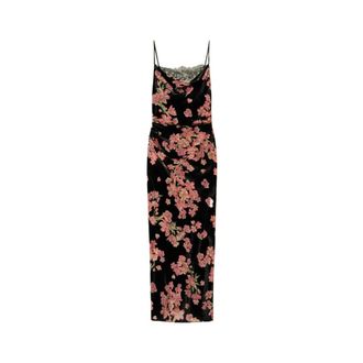 Twinset Femme, Robes, Multicolore, Taille: 38 FR Sottoveste in velluto d&eacute;vor&eacute; a fiori