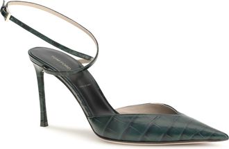 Tom Ford Crocodile-Print Leather Ankle-Strap Pump - Green