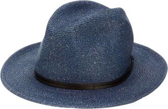 MC2 Saint Barth Femme, Accessoires, Bleu, Taille: 56 CM Chapeau en fibre de papier bleu denim